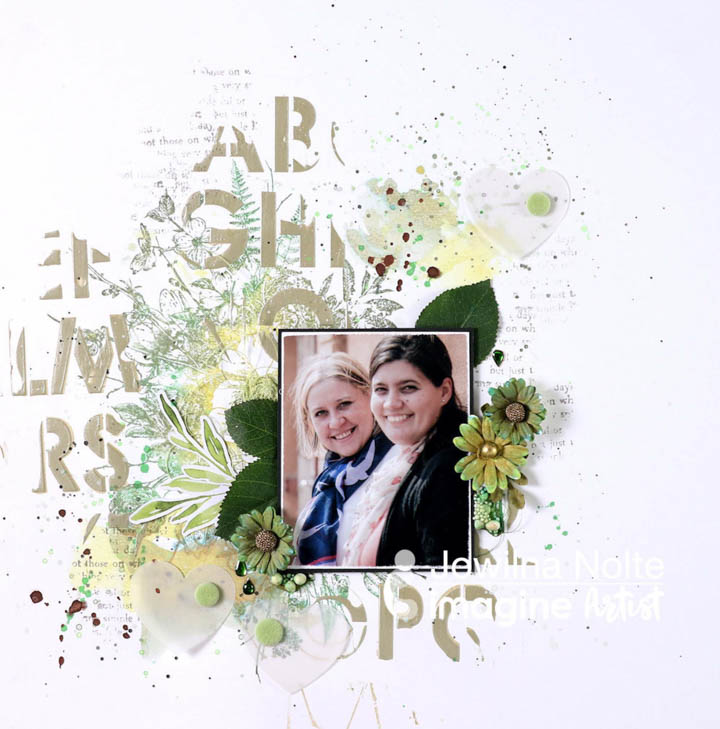 Create a Beautiful Mixed Media Layout in Shades of Green | Imagine Blog