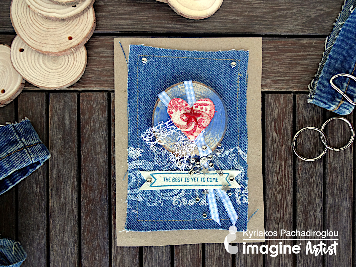 Learn How to Create a Card with a Panel of Denim Fabric | Imagine Blog