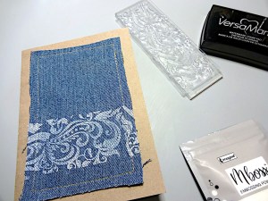 Learn How to Create a Card with a Panel of Denim Fabric | Imagine Blog