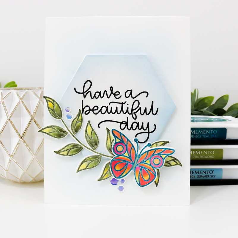 Clean and Simple Handmade Card with Memento Dye Inks | Imagine Blog