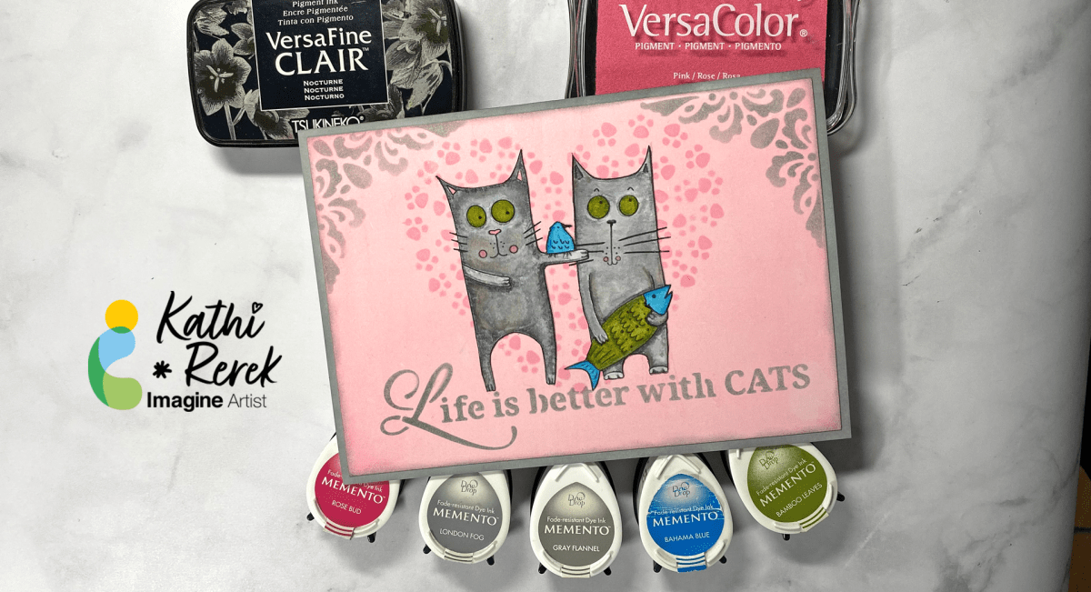 Pawsome Card with VersaColor and Memento Inks | Imagine Blog