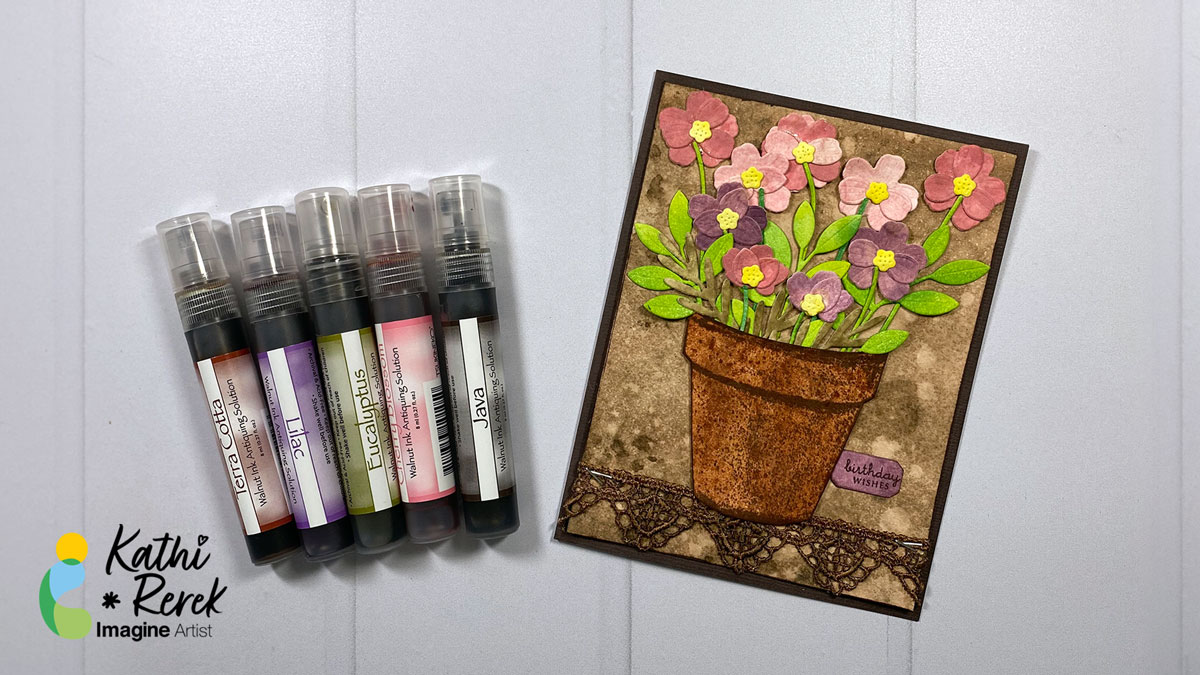 Make A Vintage Inspired Birthday Card Using Walnut Inks | Imagine Blog