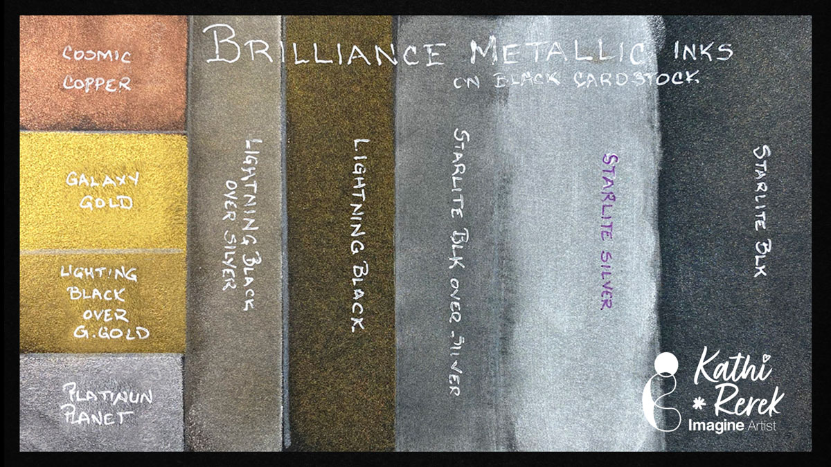 Brilliance Metallic Inks On Black Cardstock | Imagine Blog
