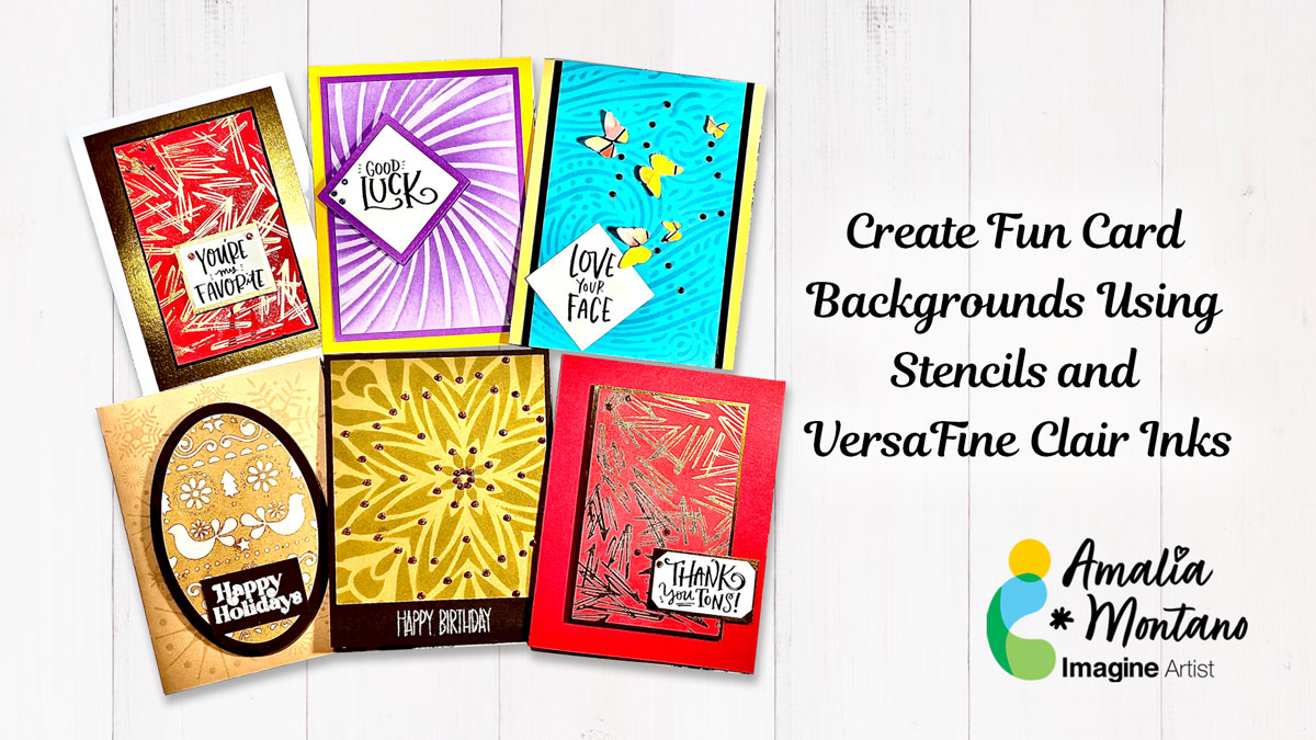 Create Fun Card Backgrounds Using Stencils and VersaFine Clair Inks ...
