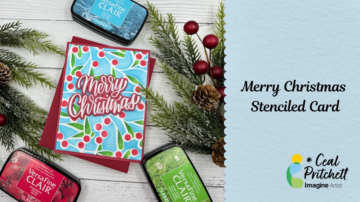 Merry Christmas Stenciled Card | Imagine Blog