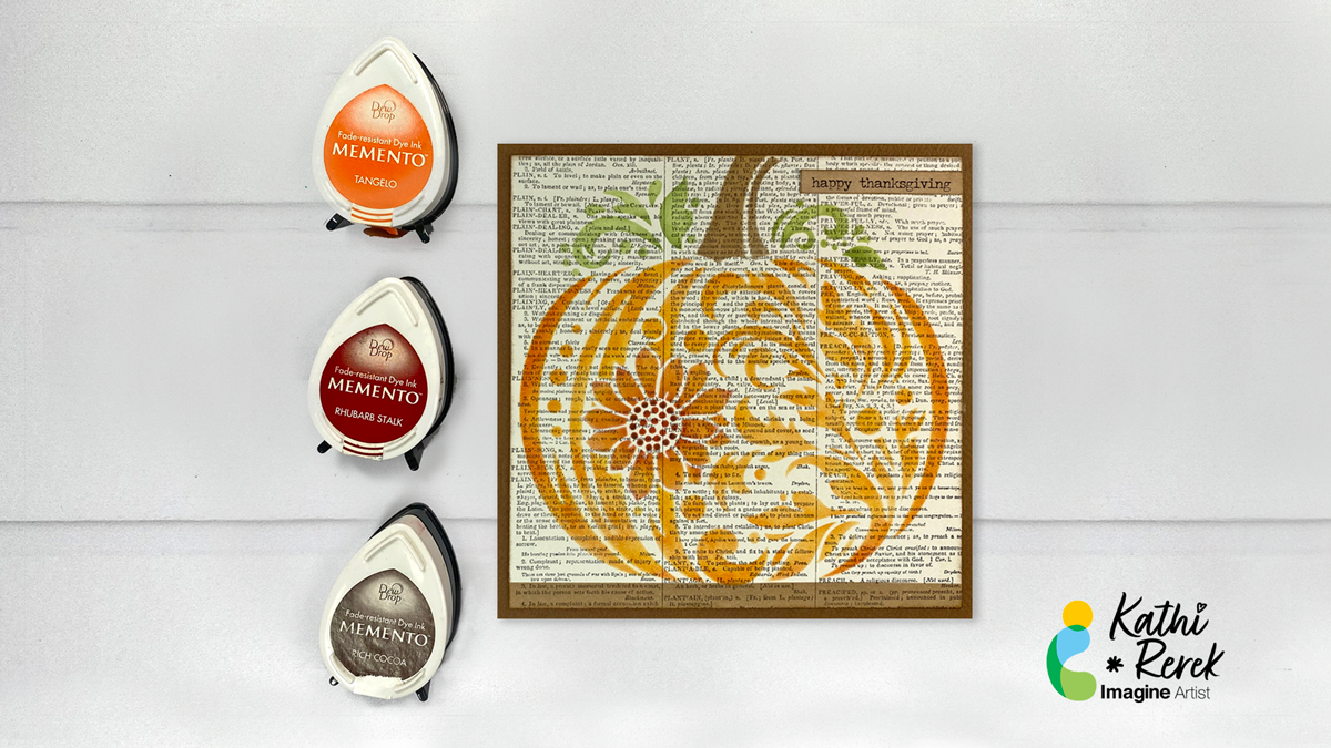 Quick and Easy Stenciled Pumpkin Thanksgiving Card | Imagine Blog