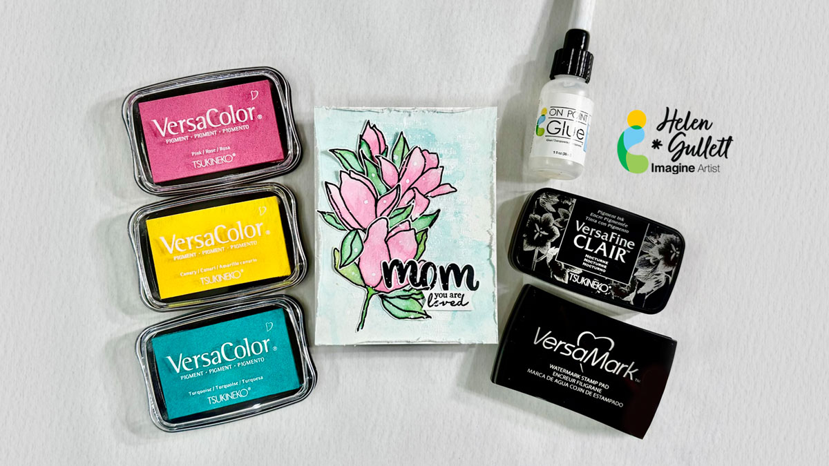 Watercolor Card for Mom Using VersaColor | Imagine Blog